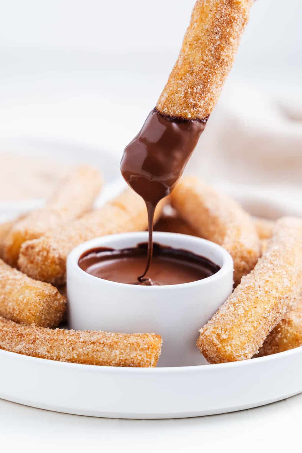 Best Vegan Churros (With Chocolate Sauce)